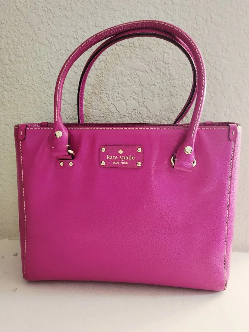 Coach | Bags | Euc Kate Spade Ny Fushia Leather Satchel Handbag Purse ...